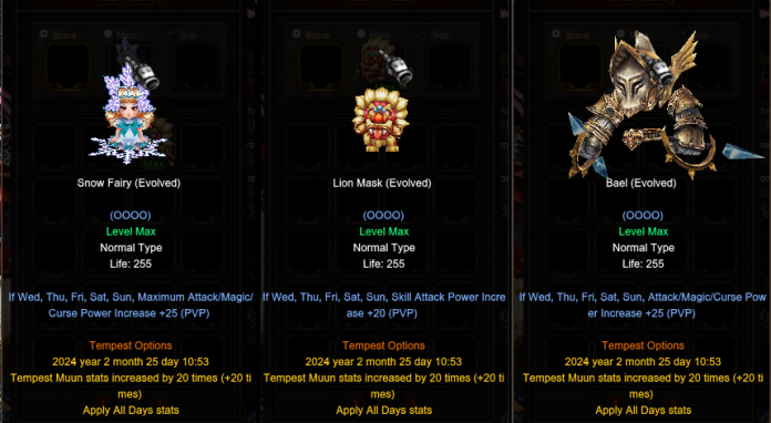 Danh sách Muun Hero và Muun Tempest (Season Pass) tại Mu Online Season ...